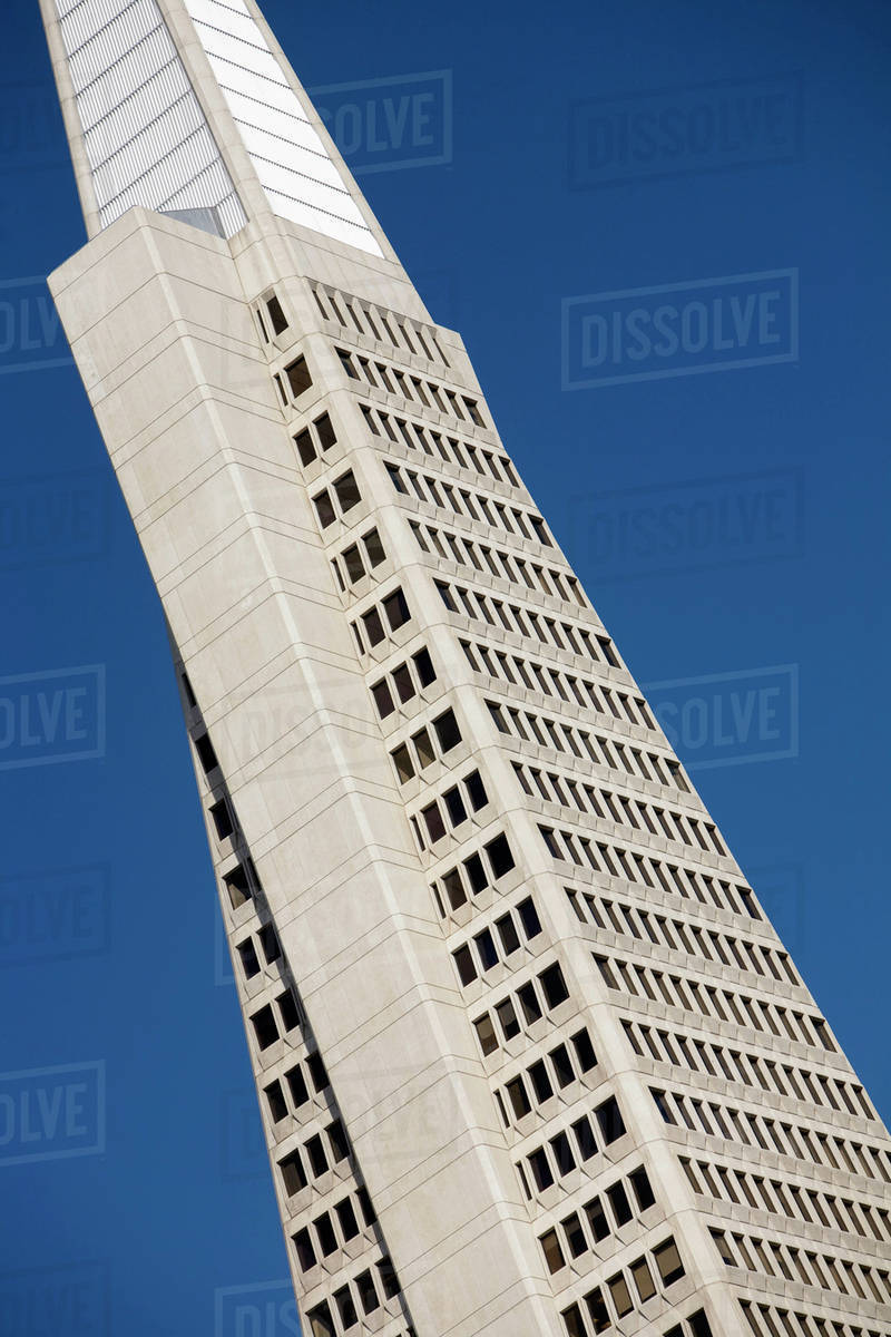 Transamerica Pyramid Pointed Building In Downtown; San Francisco ...