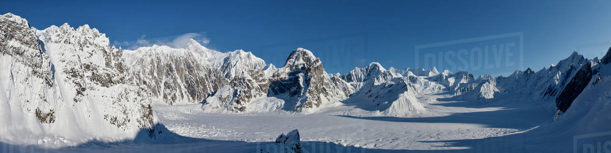 Panorama Of Ruth Glacier And Ruth Amphitheater, With Lenticular Cloud ...