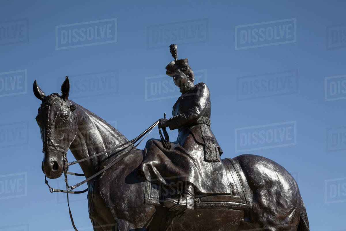 Equestrian Statue Of The Queen; Regina, Saskatchewan, Canada - Royalty ...