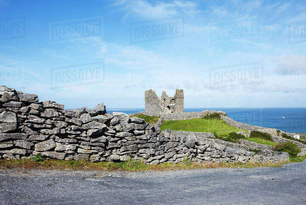 O'Briens castle on the Aran Island of Inis Oirr stands surrounded by ...