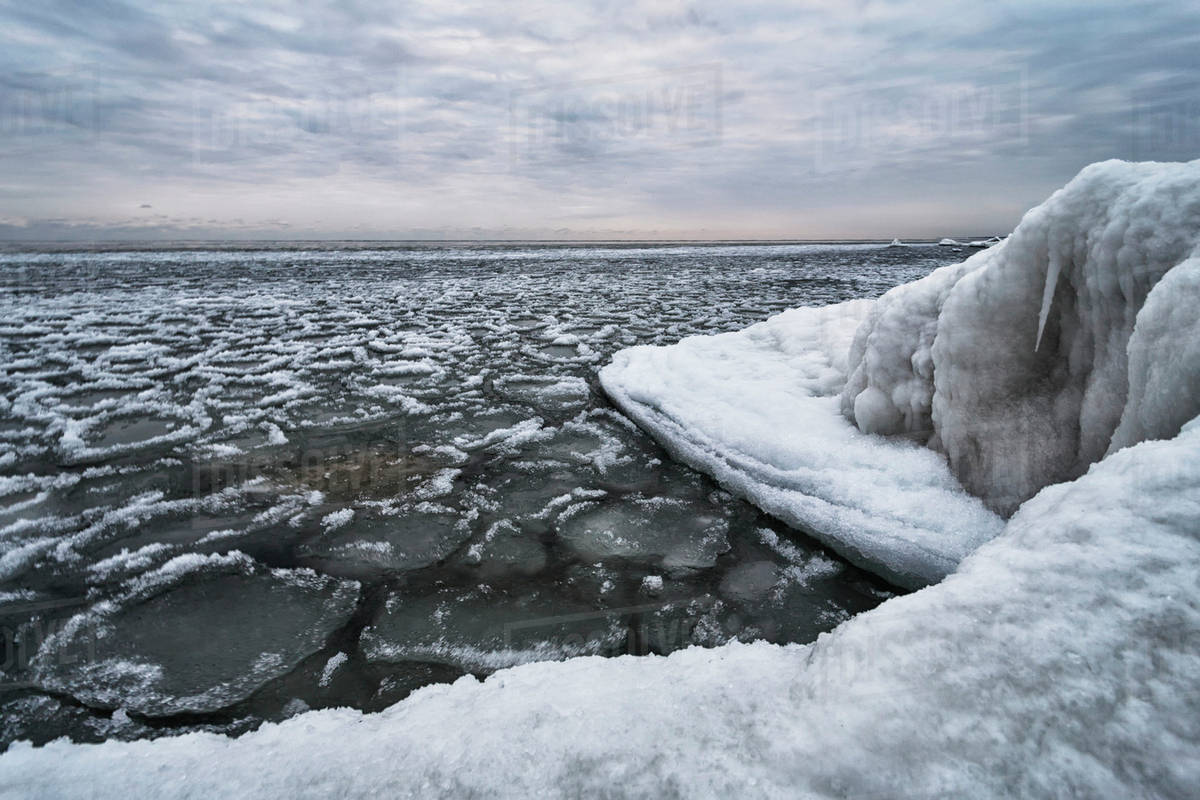 A large chunk of ice dominates as the smaller floaters dance around it ...