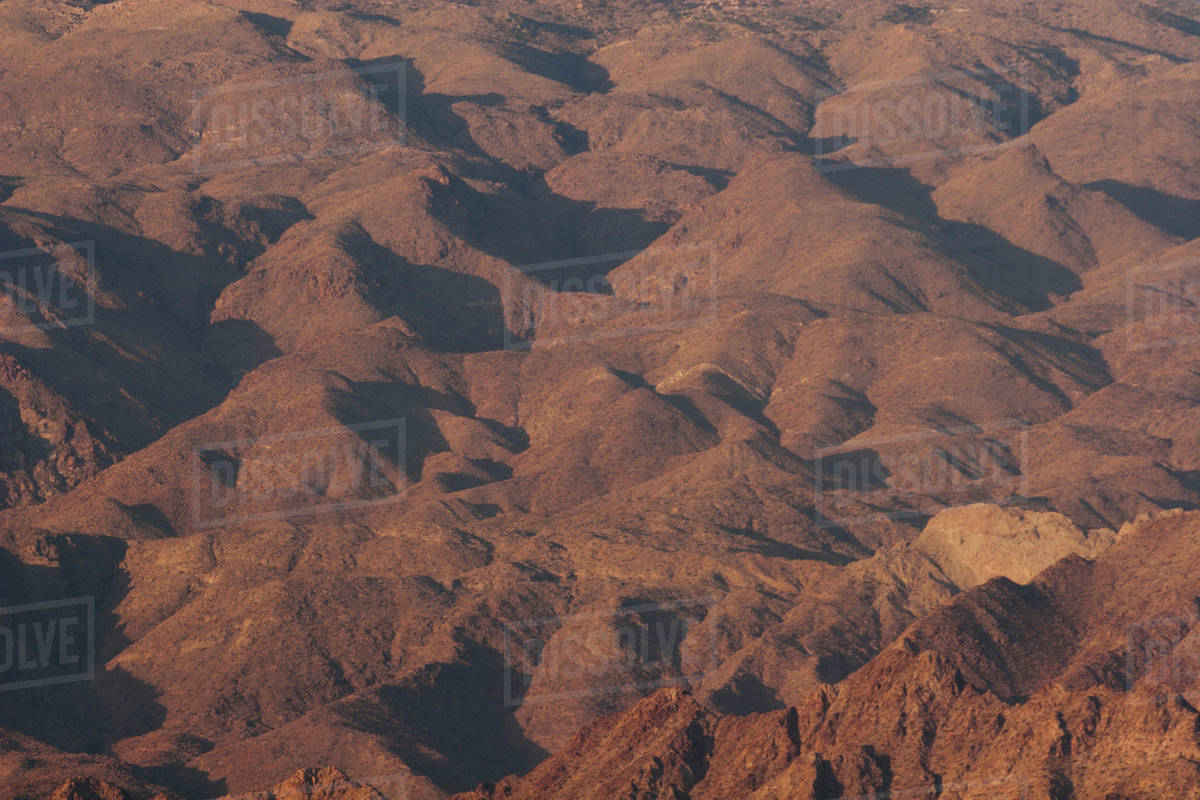 Close Up Of Desert Mountain Hillside Face At Sunrise; Palm Springs ...