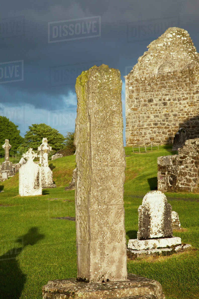 Part Of An Old High Cross Tombstone; Clonmacnoise, County Offaly ...