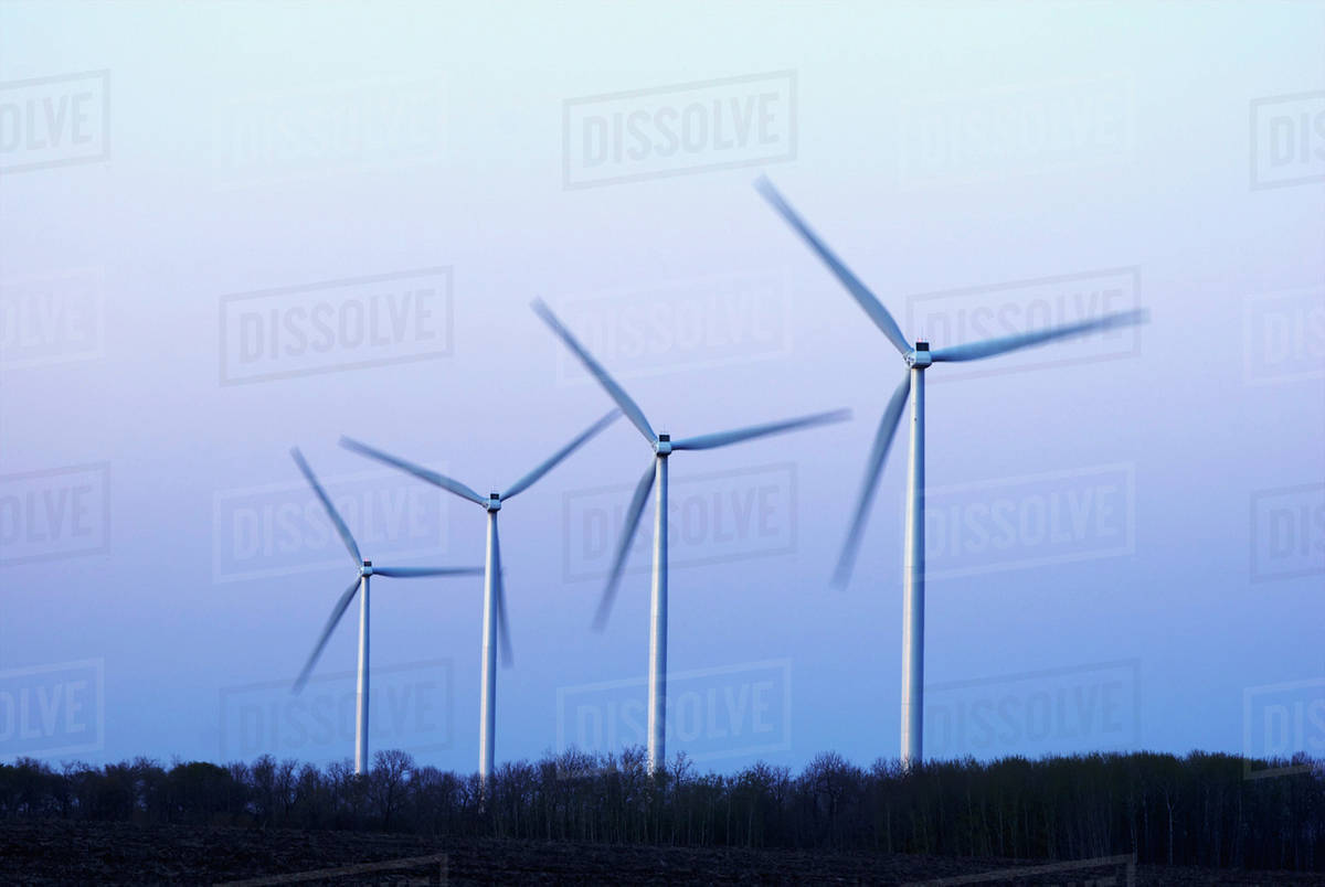 Row Of Wind Turbines - Royalty-free Stock Photo | Dissolve