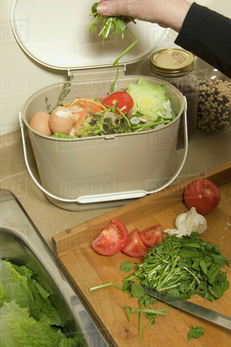 Organic Recycling, Kitchen Compost Pail - Royalty-free Stock Photo ...