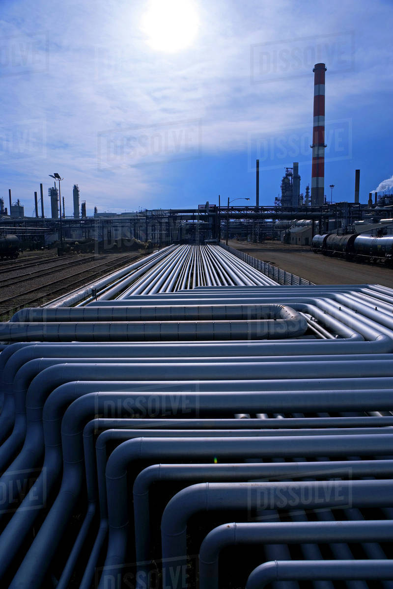Oil Refinery; Canada, Alberta - Royalty-free Stock Photo | Dissolve