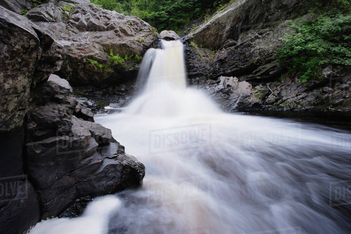 Sept-Chutes Site. View Of Fall, Bas-Saint-Laurent Region, Quebec ...