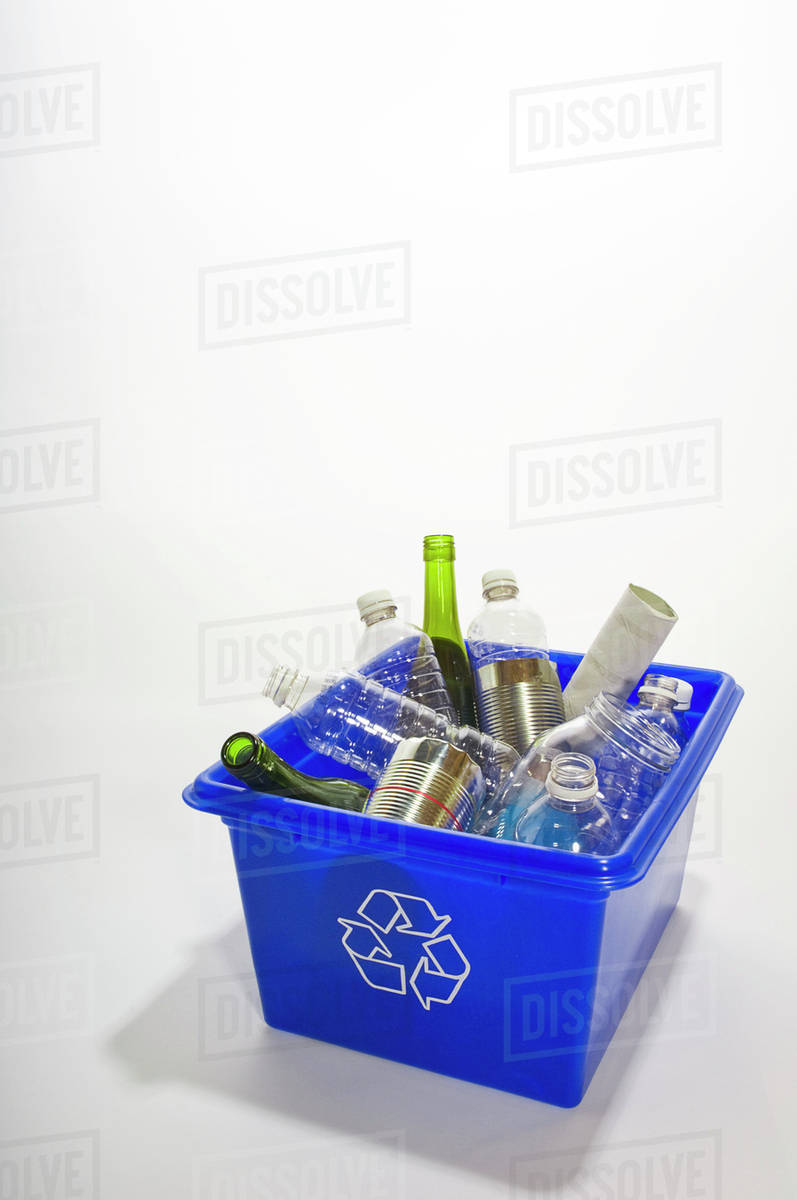 Blue Box Recycling. - Stock Photo - Dissolve