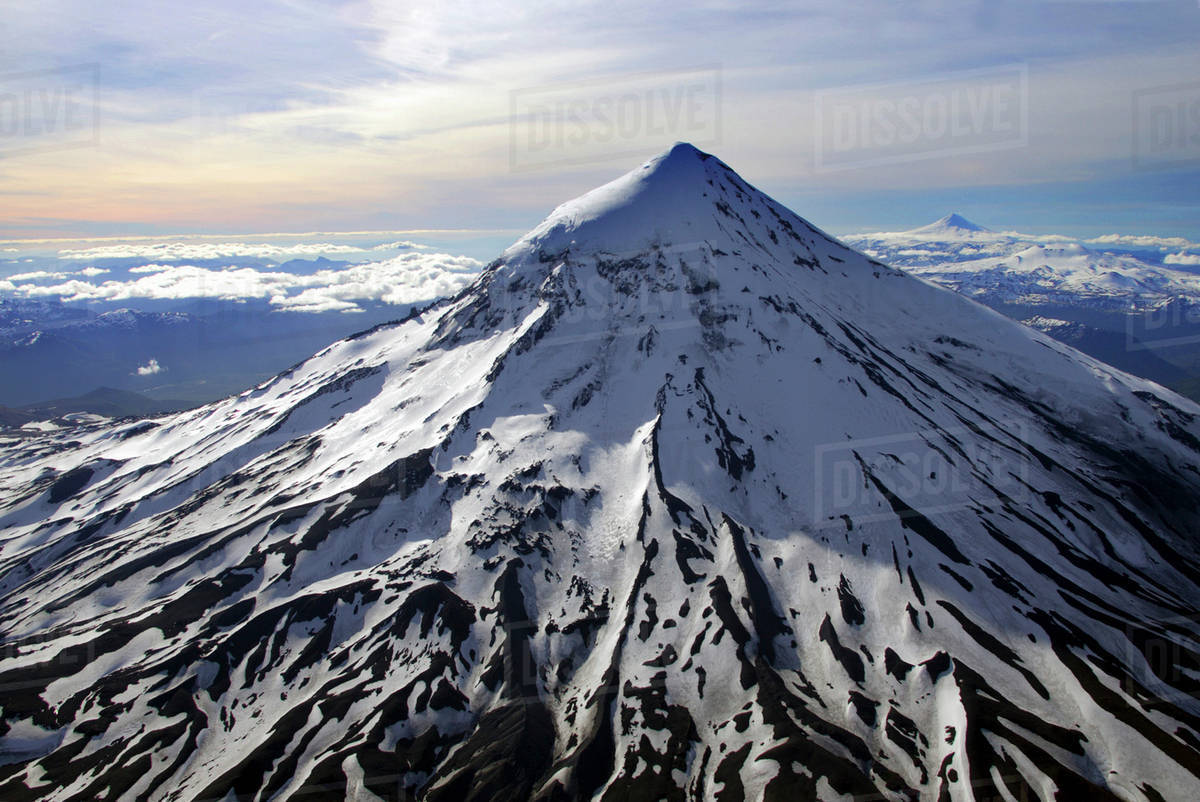 Helicoper View Of Lanin Volcano (3747 M), Argentina - Royalty-free ...