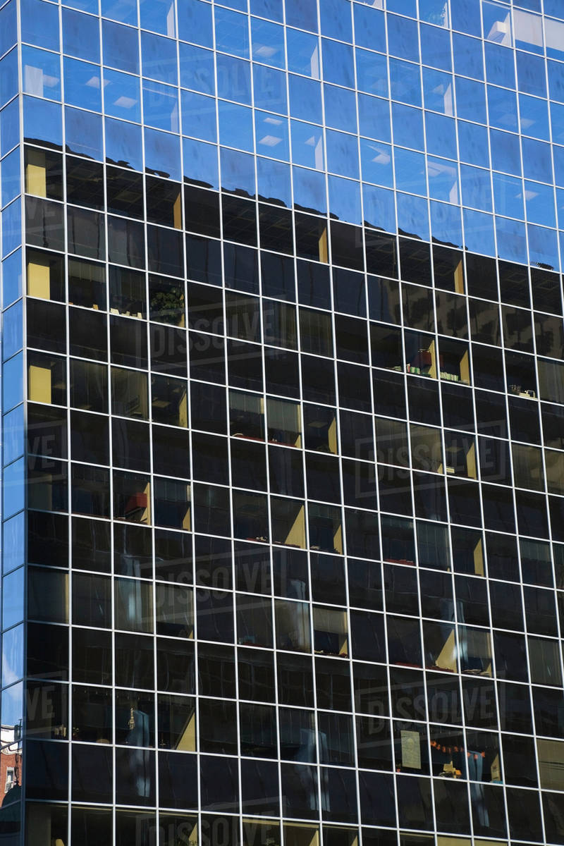 Windows Looking Into The Offices On A Modern Architectural Style Office ...