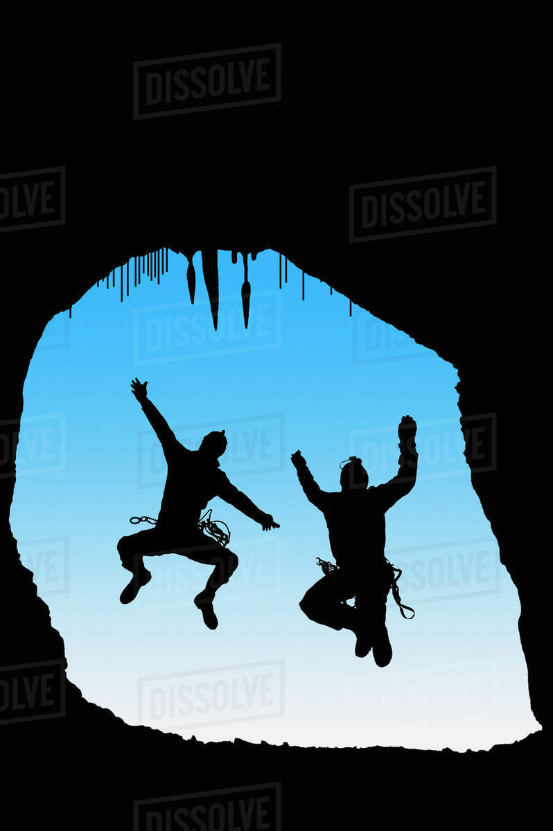 Participant's Silhouettes At A Cave Rescue; Blairmore, Alberta, Canada ...