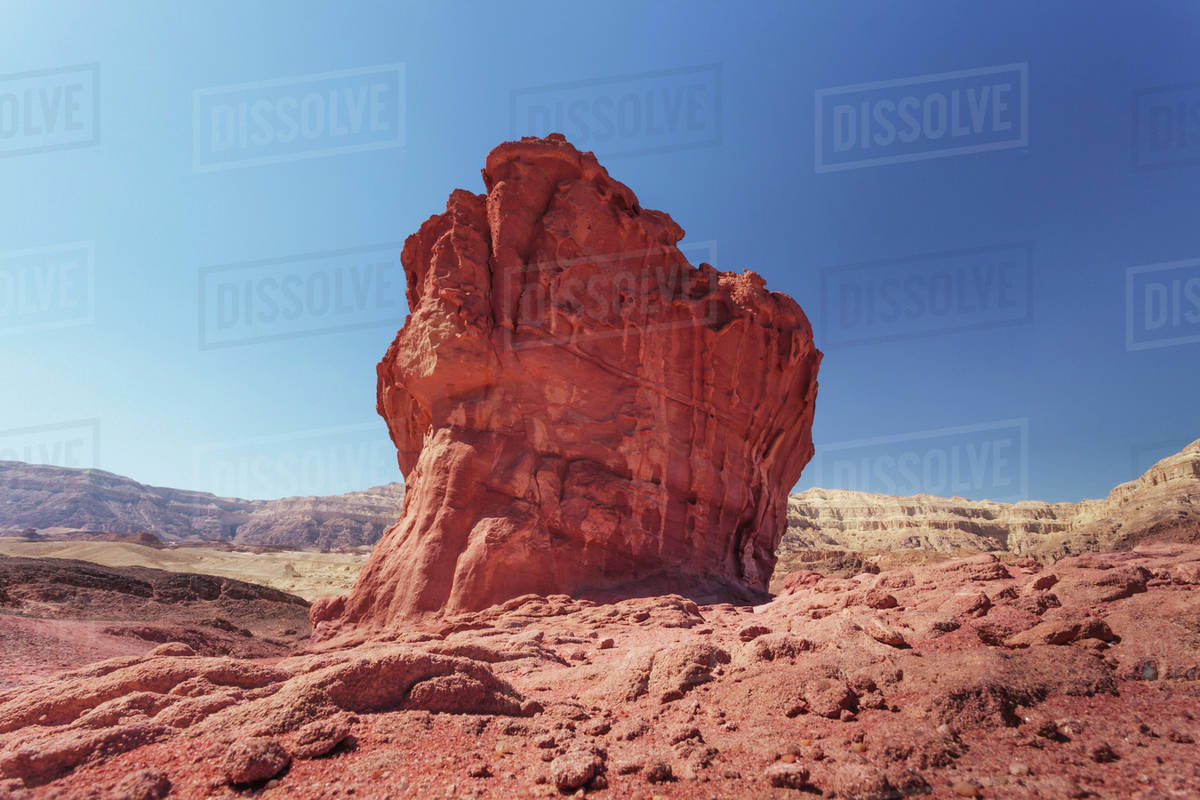 Rock formation and blue sky;Timna park arabah israel - Royalty-free ...
