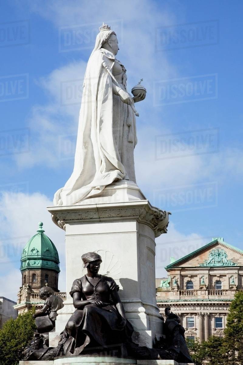 Queen Victoria Statue At Belfast City Hall; Belfast, County Antrim ...