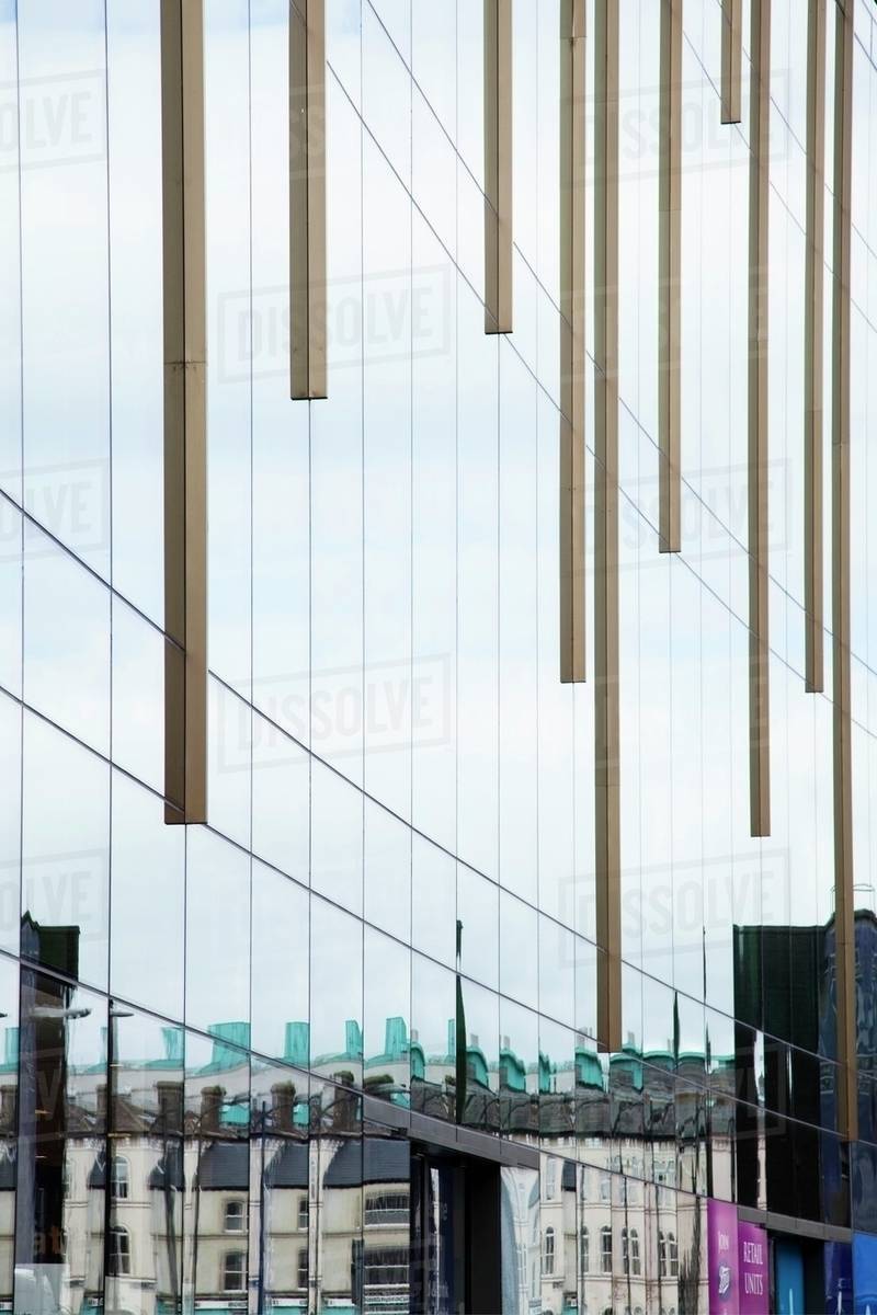 Reflective Surface Of Modern Building; Cork City, County Cork, Ireland ...