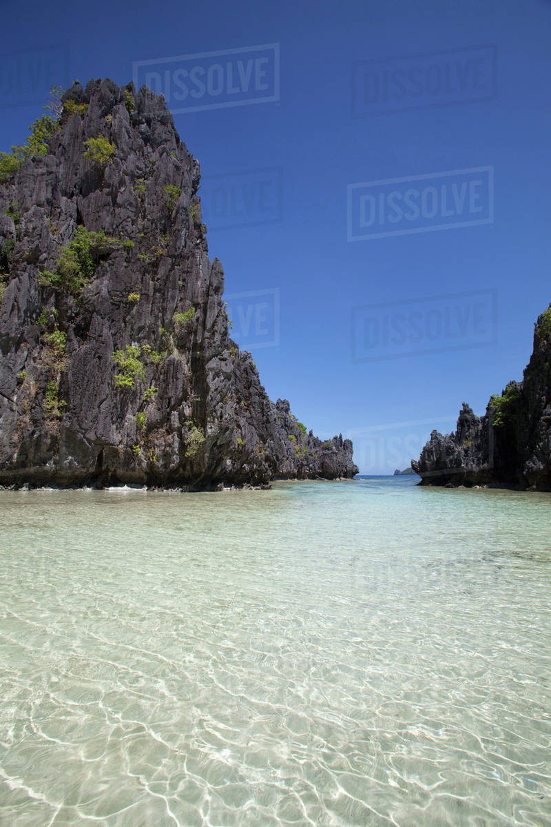 Tropical Scenic Of Small Lagoon; Miniloc Island, Palawan, Philippines ...