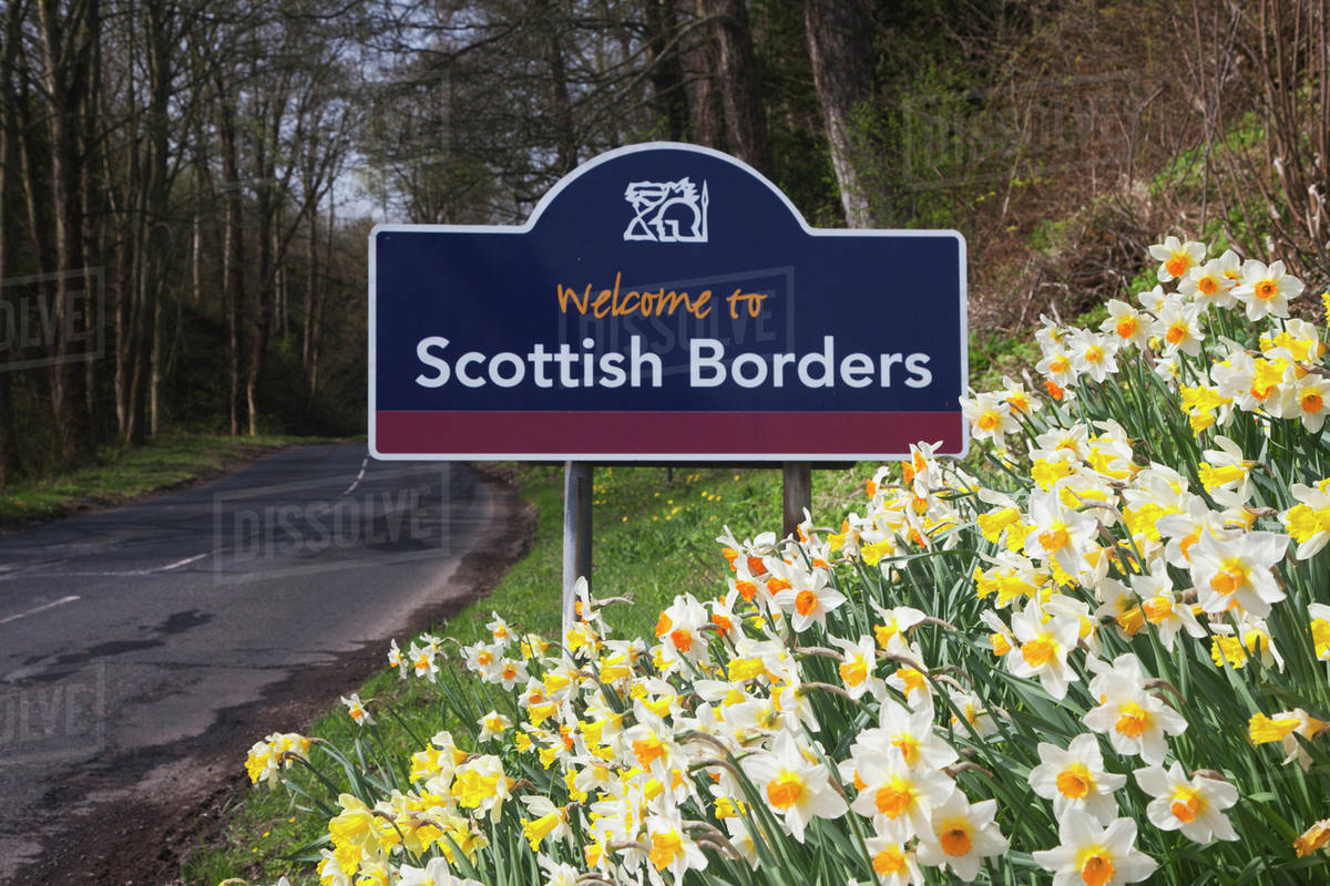 A Sign Saying Welcome To Scottish Borders; Scottish Borders Scotland ...