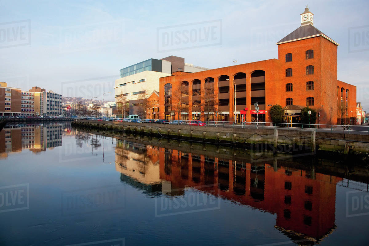 Buildings Along The River Lee; Cork City County, Cork, Ireland ...