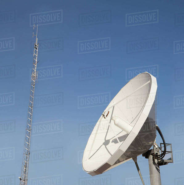 Telecommunications Satellite Dish And Transmission Tower; Edmonton ...