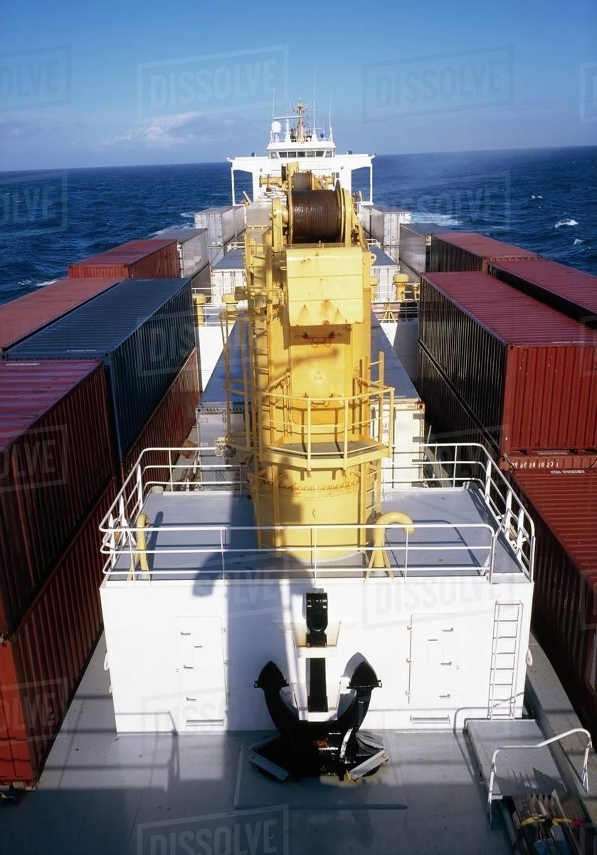Container Ship At Sea; Ireland - Stock Photo - Dissolve