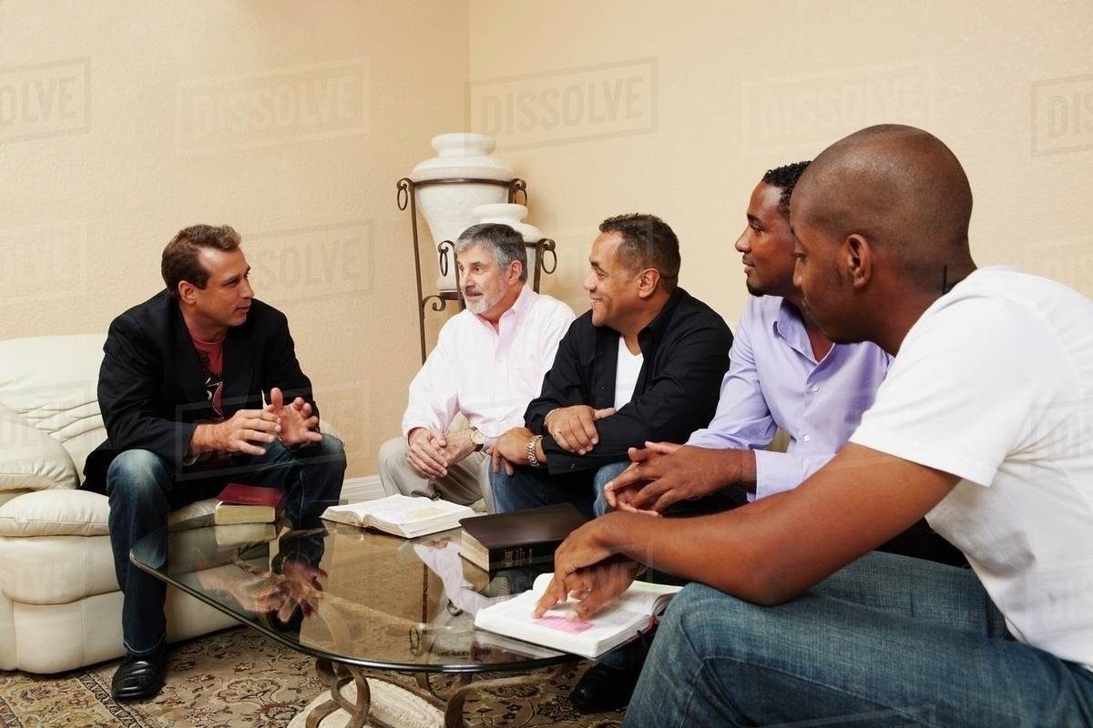 A Group Of Men In A Home Bible Study - Royalty-free Stock Photo | Dissolve