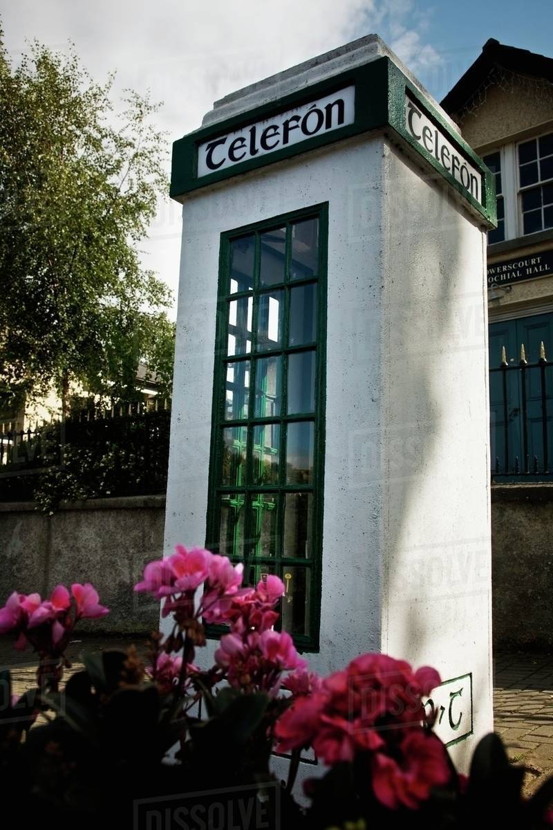 A Telephone Booth With A Sign 'telefon' - Stock Photo - Dissolve