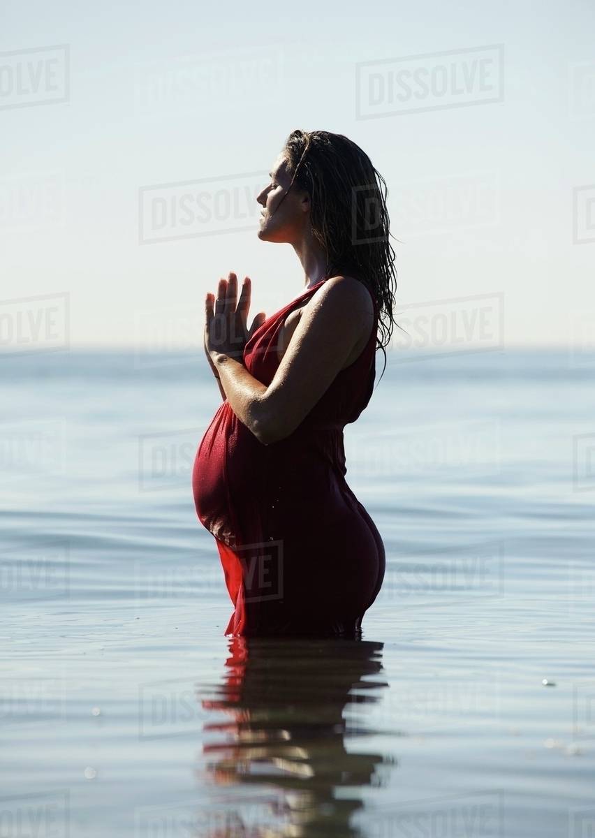 A Pregnant Woman In The Ocean - Royalty-free Stock Photo | Dissolve