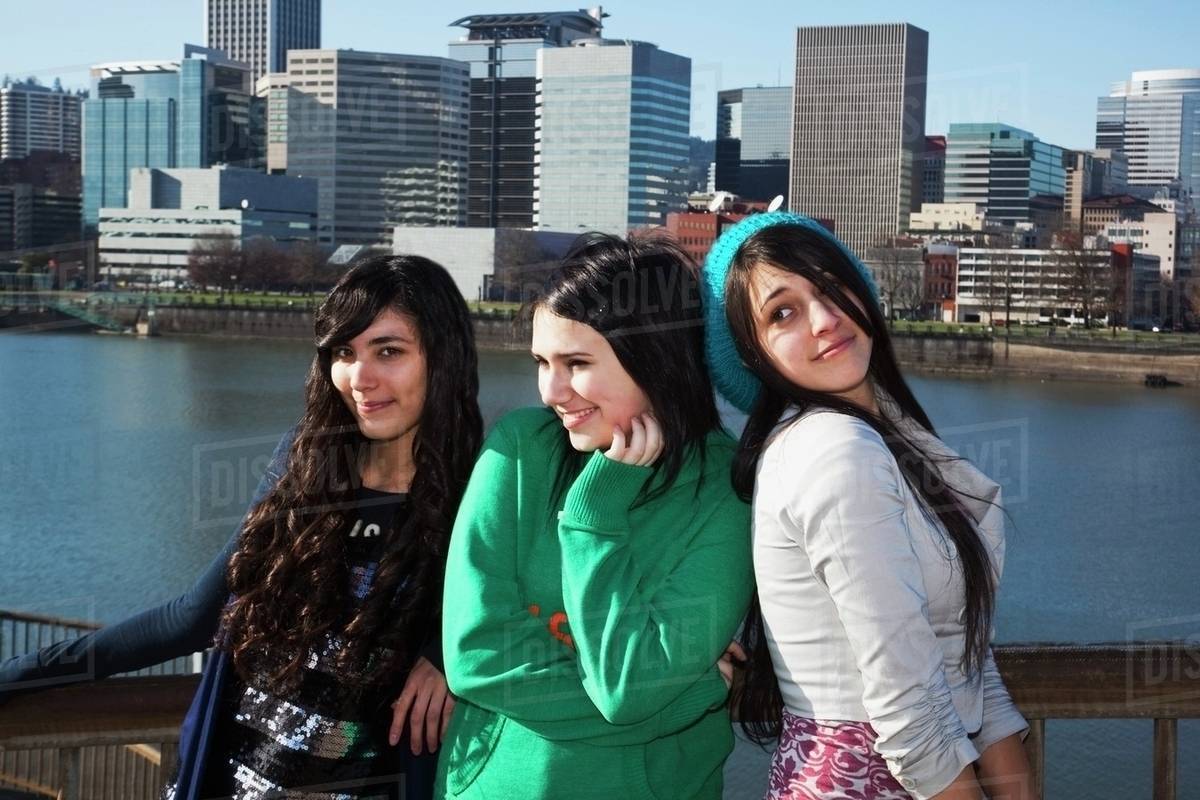 Portland, Oregon, United States Of America; Three Teenage Girls Against ...