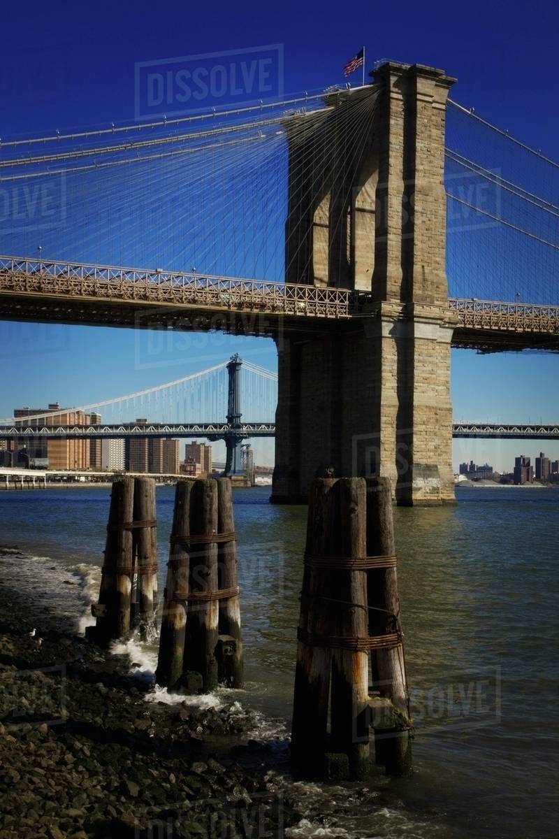 New York City, New York, United States Of America; Brooklyn Bridge Over ...