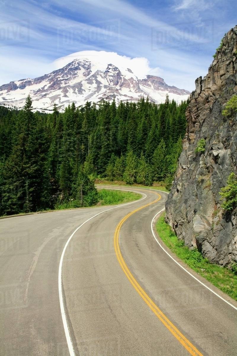 Washington, United States Of America; View Of Mt. Rainier From The ...