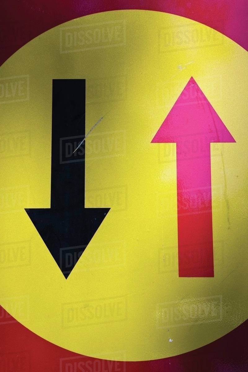 Traffic Sign With Red And Black Arrows Declaring Right Of Way - Royalty ...