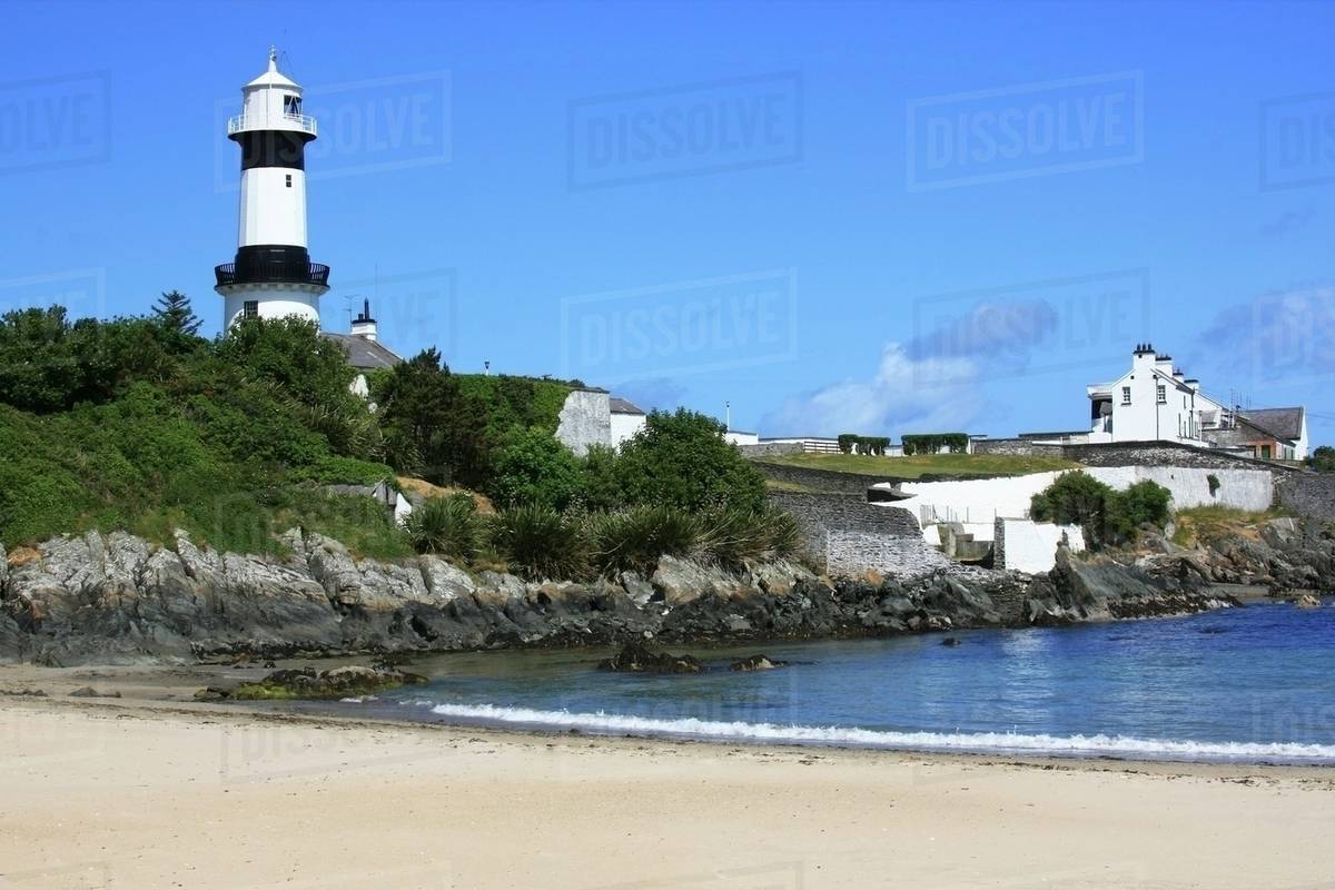 Shrove Lighthouse, Greencastle, County Donegal, Ireland - Stock Photo ...