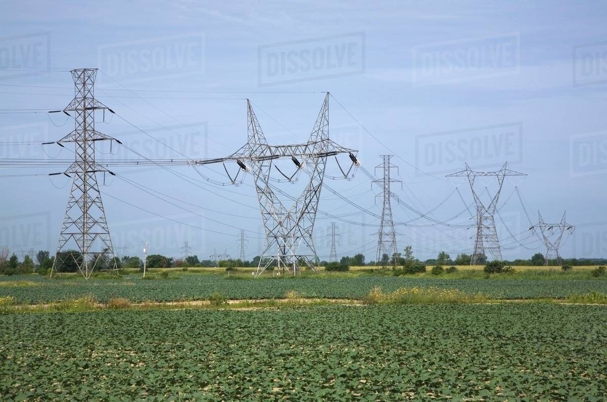 Hydro Electricity Transmission Towers; Laval, Quebec, Canada - Stock ...
