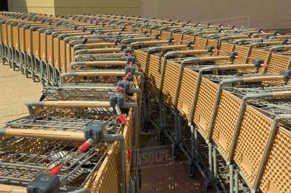Rows Of Shopping Carts - Stock Photo - Dissolve