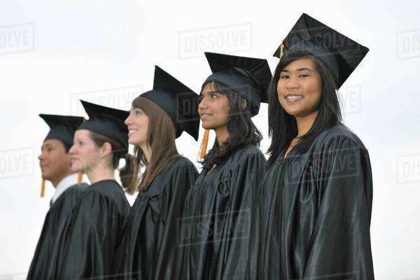 Diverse University Graduates Outside Together - Royalty-free Stock ...