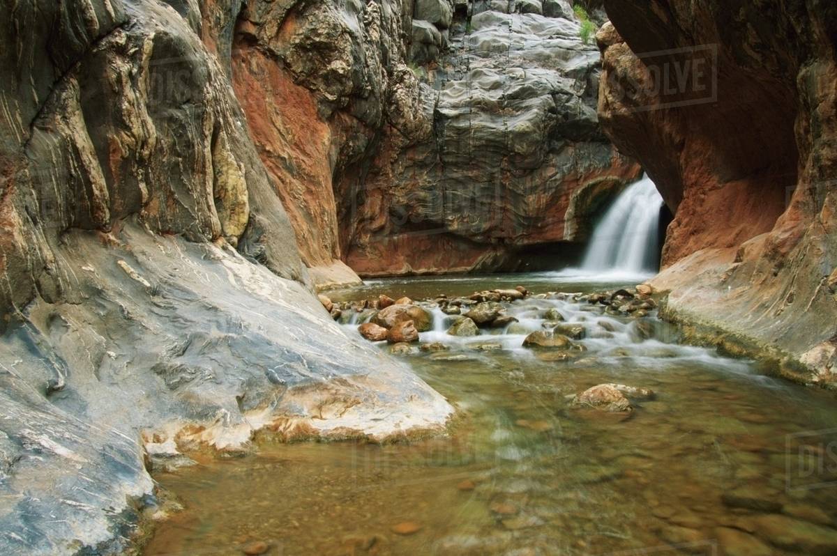 Shinumo Falls With Stream, Grand Canyon National Park, Arizona ...