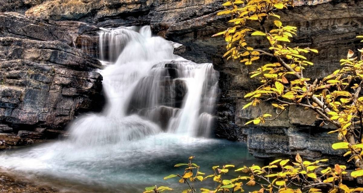 Waterfall, Banff, Alberta - Royalty-free Stock Photo | Dissolve