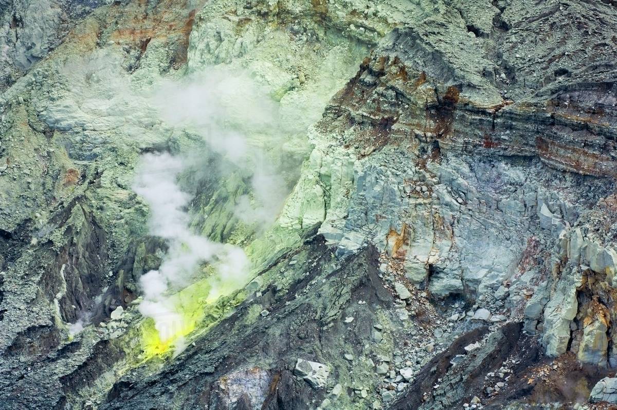 Sulfur Vent In Poas Volcano, Costa Rica - Stock Photo - Dissolve