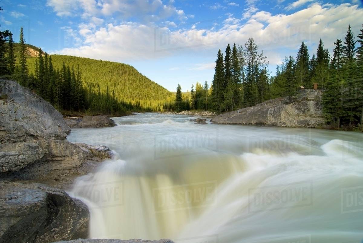 Waterfall, Elbow River, Kananaskis Country, Alberta - Royalty-free ...