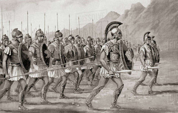 The Macedonian Phalanx, a rectangular infantry formation developed by ...