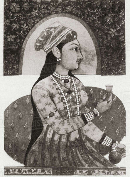 Reputed portrait of Nur Jahan, 1577 – 1645, born as Mehr-un-Nissa ...