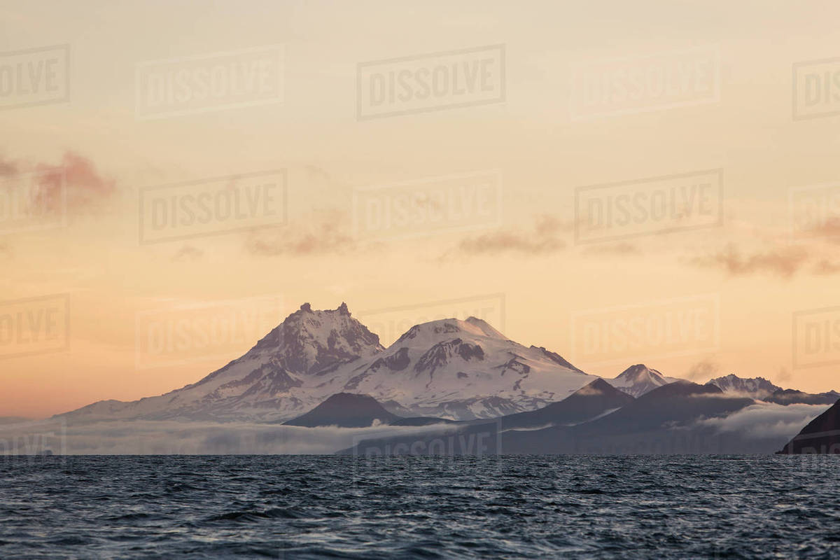 Isanotski Peaks (Ragged Jack) And Round Top Mountain On Unimak Island ...
