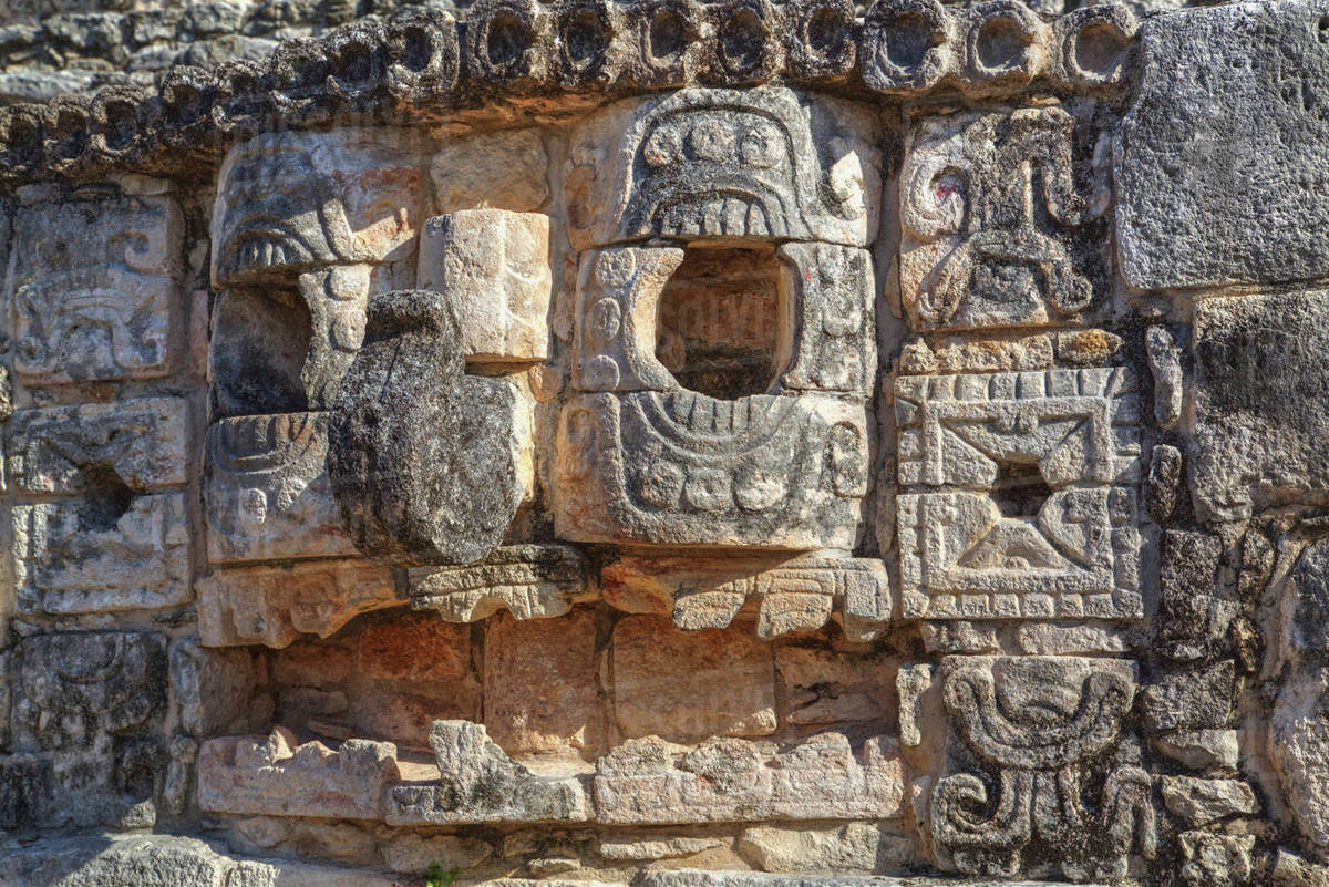 Chac Rian God, Chac Complex, Mayapan Mayan archaeological site; Yucatan ...