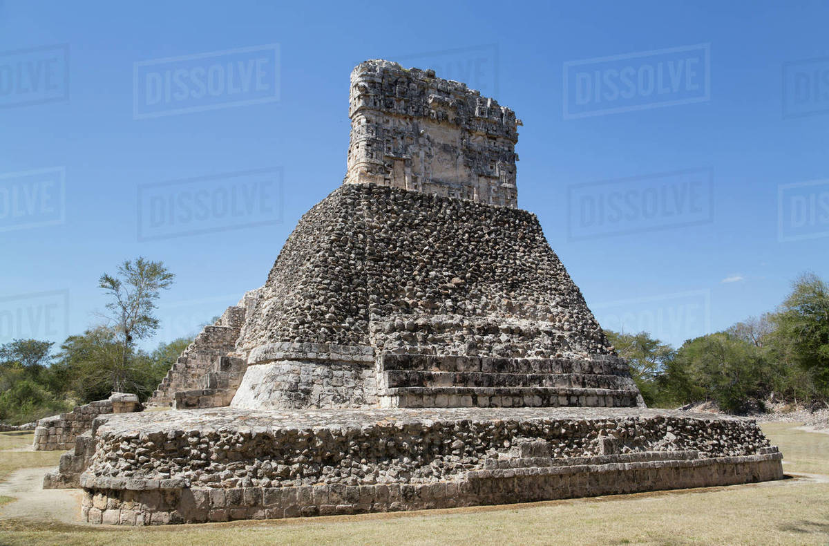Painted Vault Temple, Dzibilnocac Mayan archaeological ruins, Chenes ...