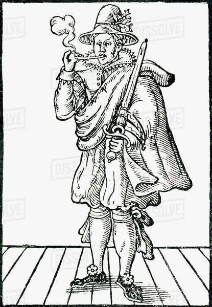 Facsimilie of image of Mary Frith from title page of The Roaring Girl ...