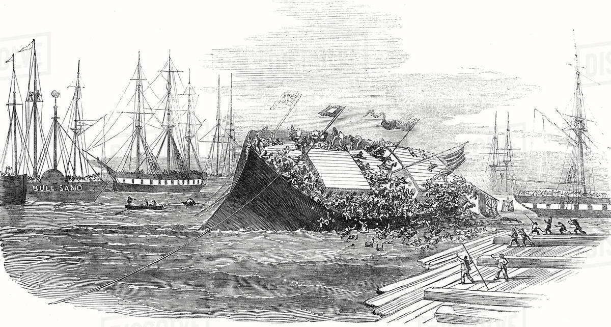 The Illustrated London News Etching From 1854.catastrophe At A Ship ...