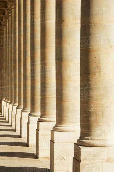 A Row Of Pillars At Palais Royal Form An Interesting Pattern; Paris ...