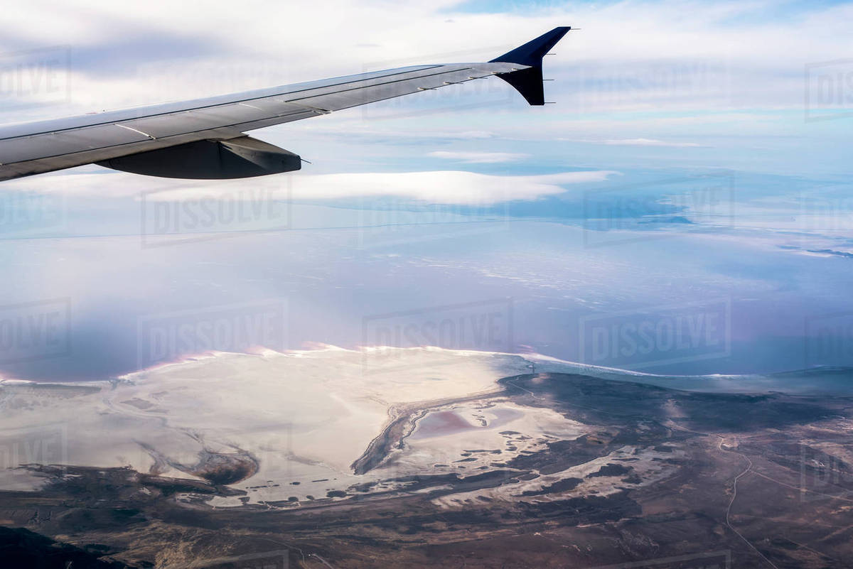 Great Salt Lake Viewed From A Commercial Flight; Salt Lake City, Utah ...