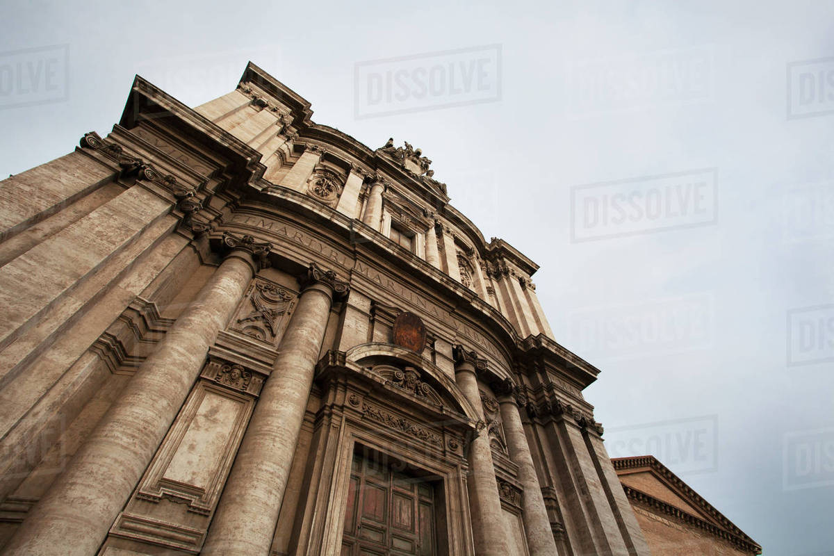 Low Angle View Of A Building With Columns On The Facade; Rome, Italy ...