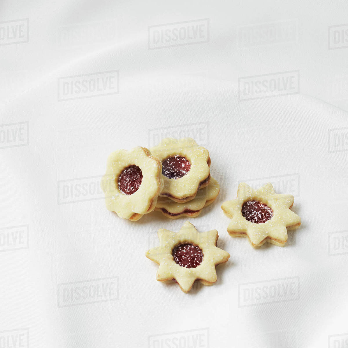 Jam Filled Cookies In The Shape Of Stars And Flowers; Toronto, Ontario ...