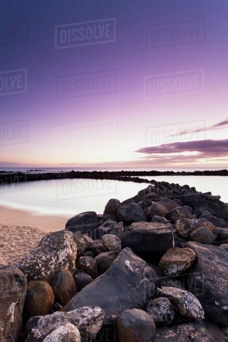 Sunrise from Lydgate Beach Park; Lydgate, Kauai, Hawaii, United States ...